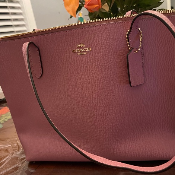 Coach | Bags | Coach Mauve Leather Tote Bag | Poshmark